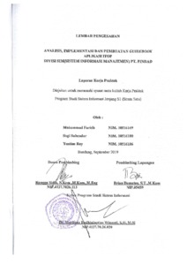 Analisis, Implementasi Dan Pembuatan Guidebook Aplikasi Itop Di Divisi Sim (Sistem Informasi ...